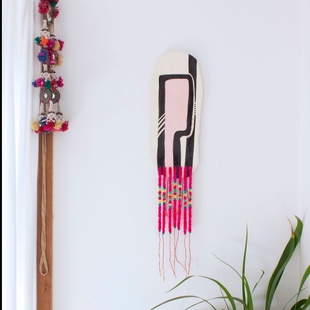The Pink Path - Ceramic Wall Piece with Embellishments | TRADE the MARK